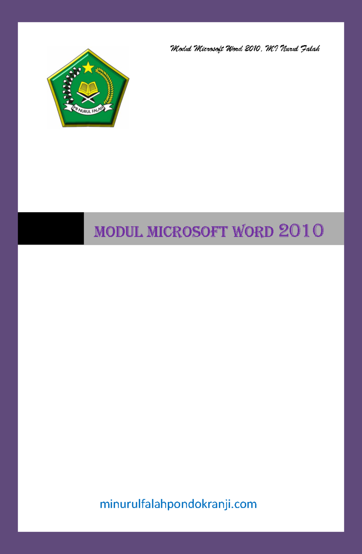 Adoc - belajar - Modul Microsoft Word 2010, MI Nurul Falah MODUL ...