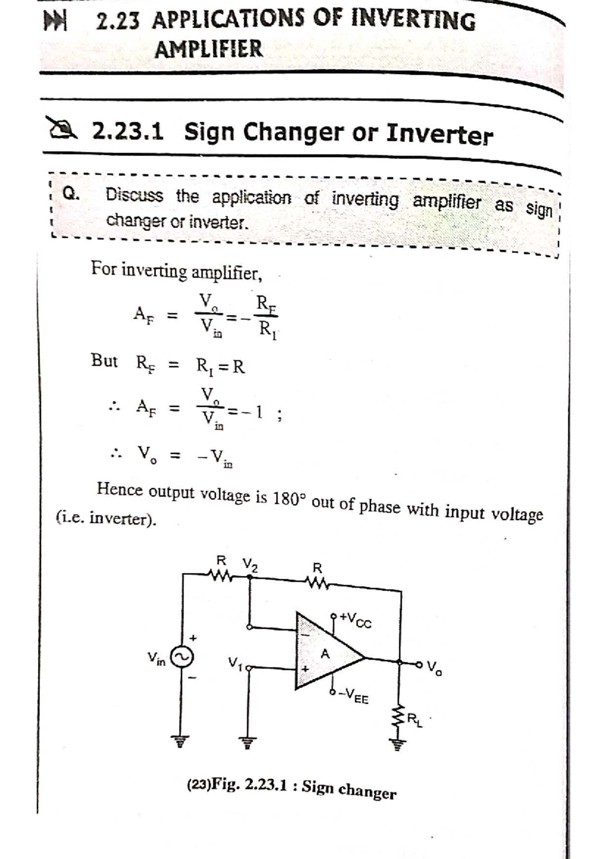 Applications of Inverting Amplifier and Numerical Examples (EE 2.23 ...