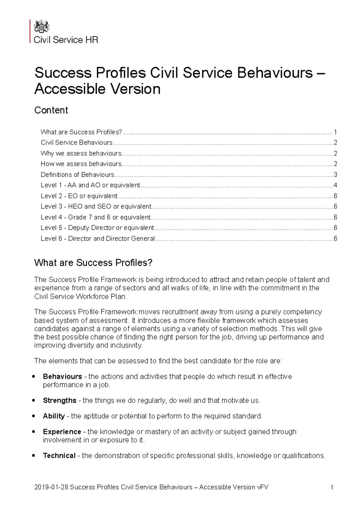 Success Profiles: Civil Service Behaviours Overview (Accessible Version ...