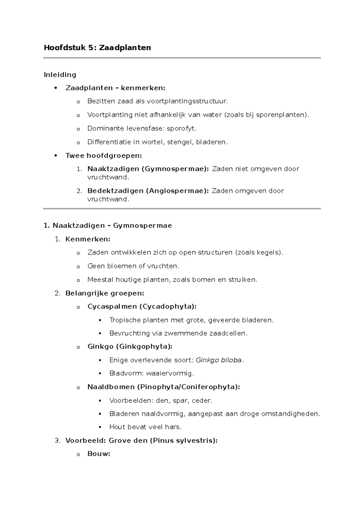 Schematiseren - Hoofdstuk 5 - Hoofdstuk 5: Zaadplanten Inleiding ...