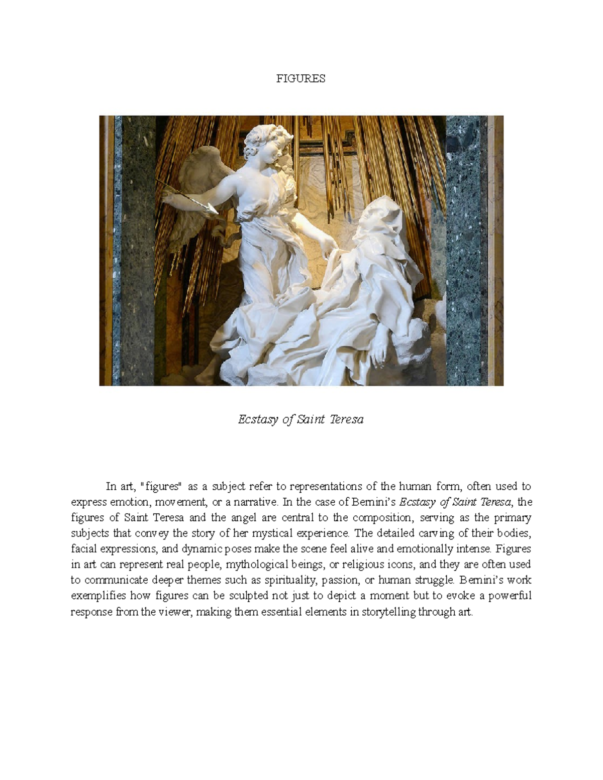 Art 101: Figures in the Ecstasy of Saint Teresa and Their Impact - Studocu