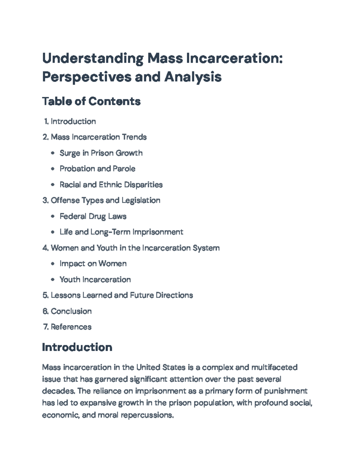 Understanding Mass Incarceration: Trends, Impacts, and Reforms Analysis - Understanding Mass ...