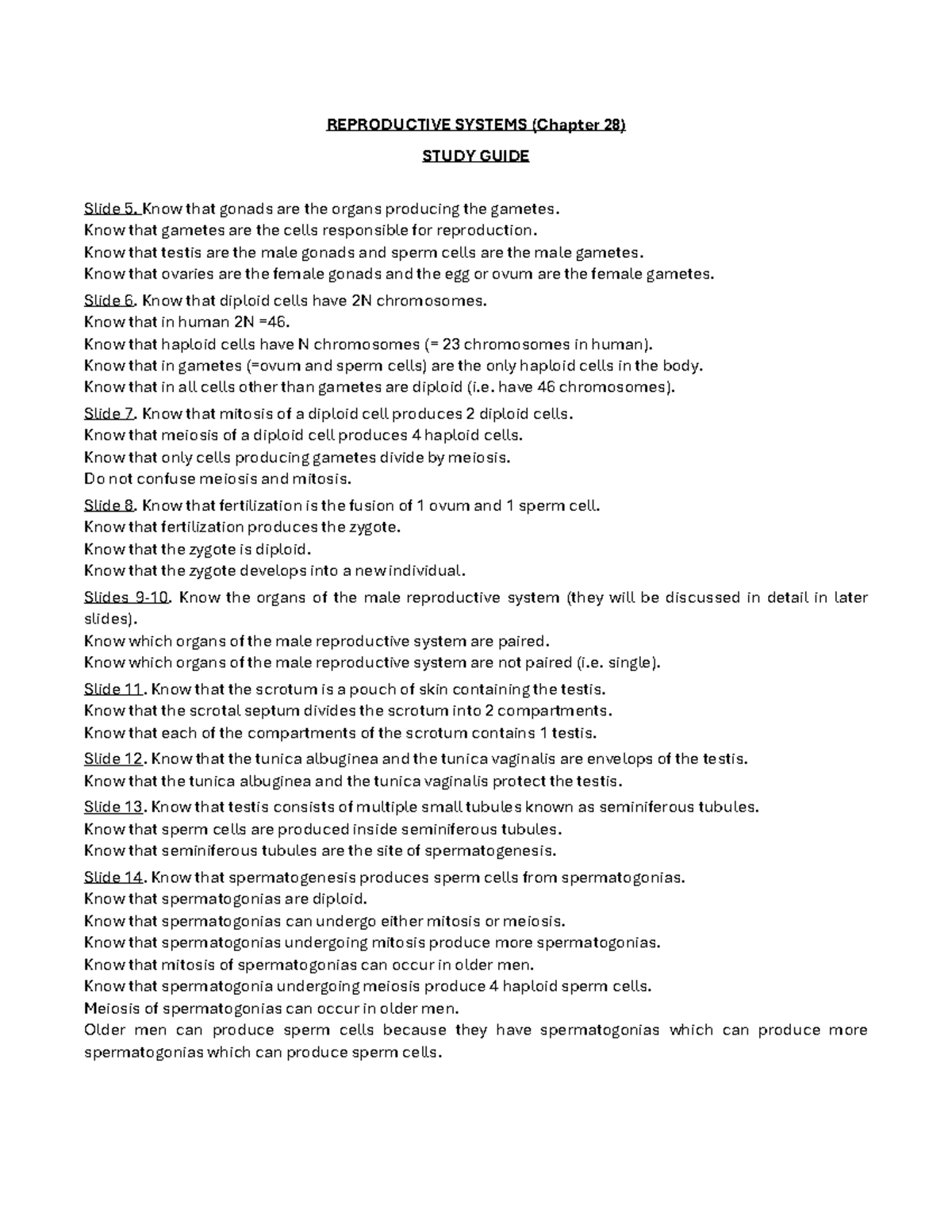 Reproductive Systems Study Guide (Chapter 28) for Exam Preparation ...