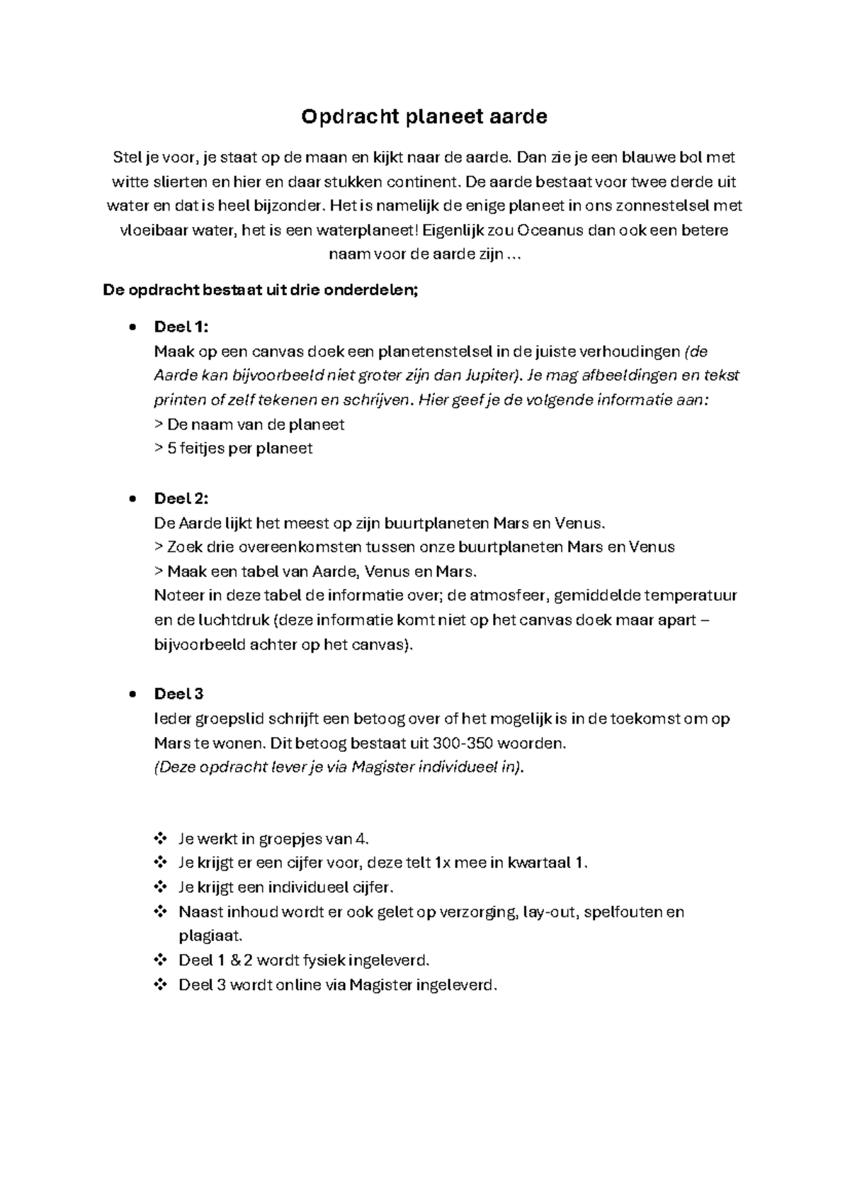 Opdracht Planeet Aarde V3 - Onderzoek en Creatieve Presentatie ...