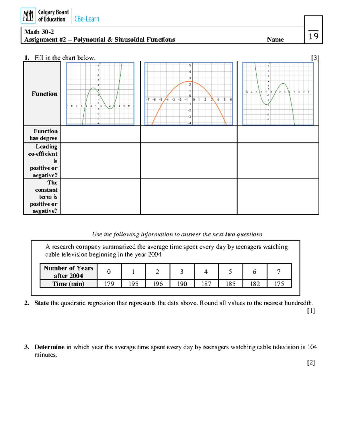 Poly and Sine - math - Math 30- Assignment #2 – Polynomial & Sinusoidal ...