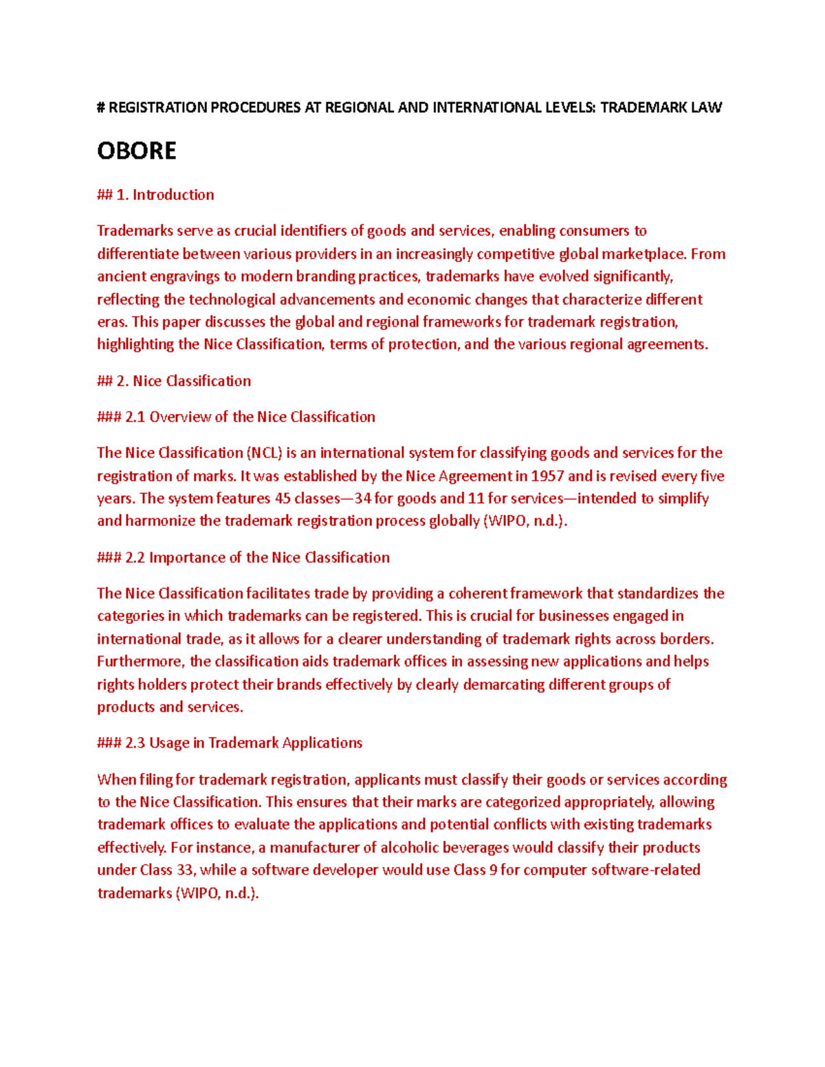 Trademark Registration Procedures: Global & Regional Frameworks (OBORE ...