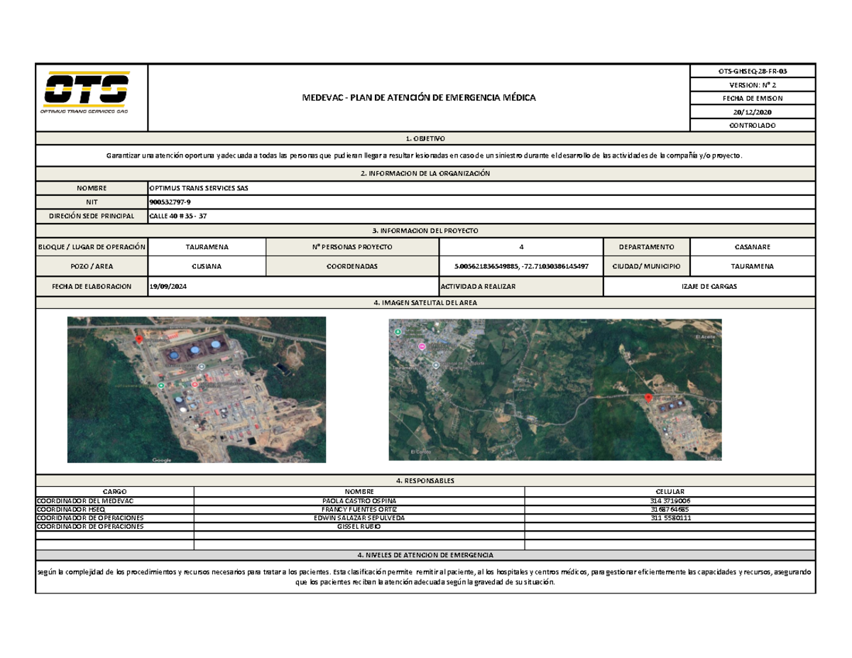 OTS-Ghseq-28-FR-03 - Medevac Plan de Atención de Emergencia Médica ...