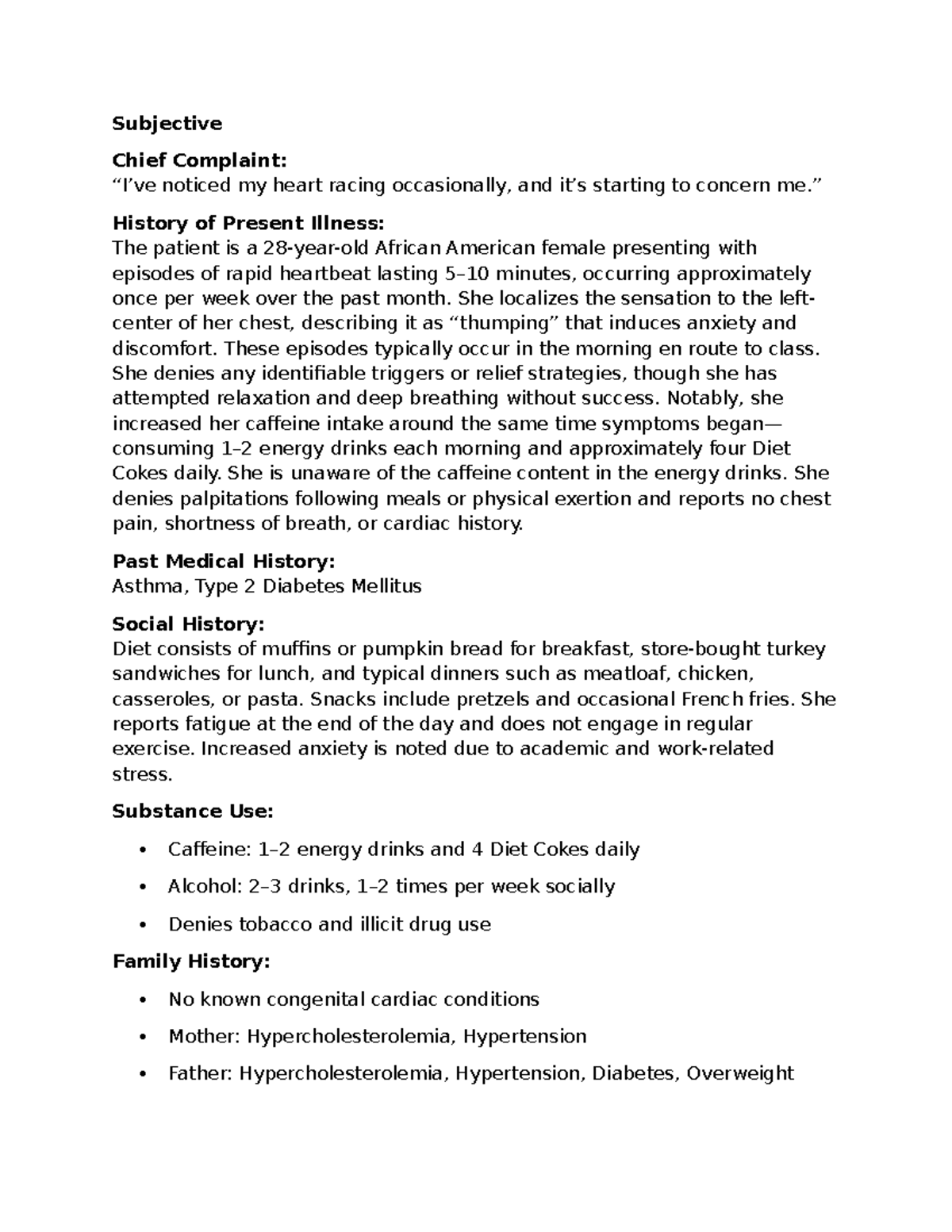 Shadow Health Tina Jones Cardiovascular Case Study Documentation - Studocu