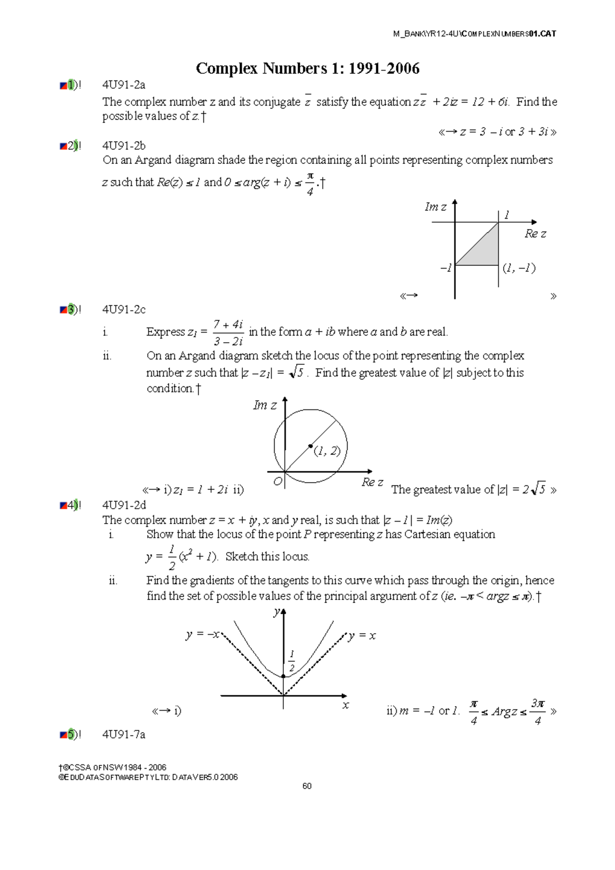 CAT 1 - Complex Numbers and Argand Diagrams Study Guide - Studocu