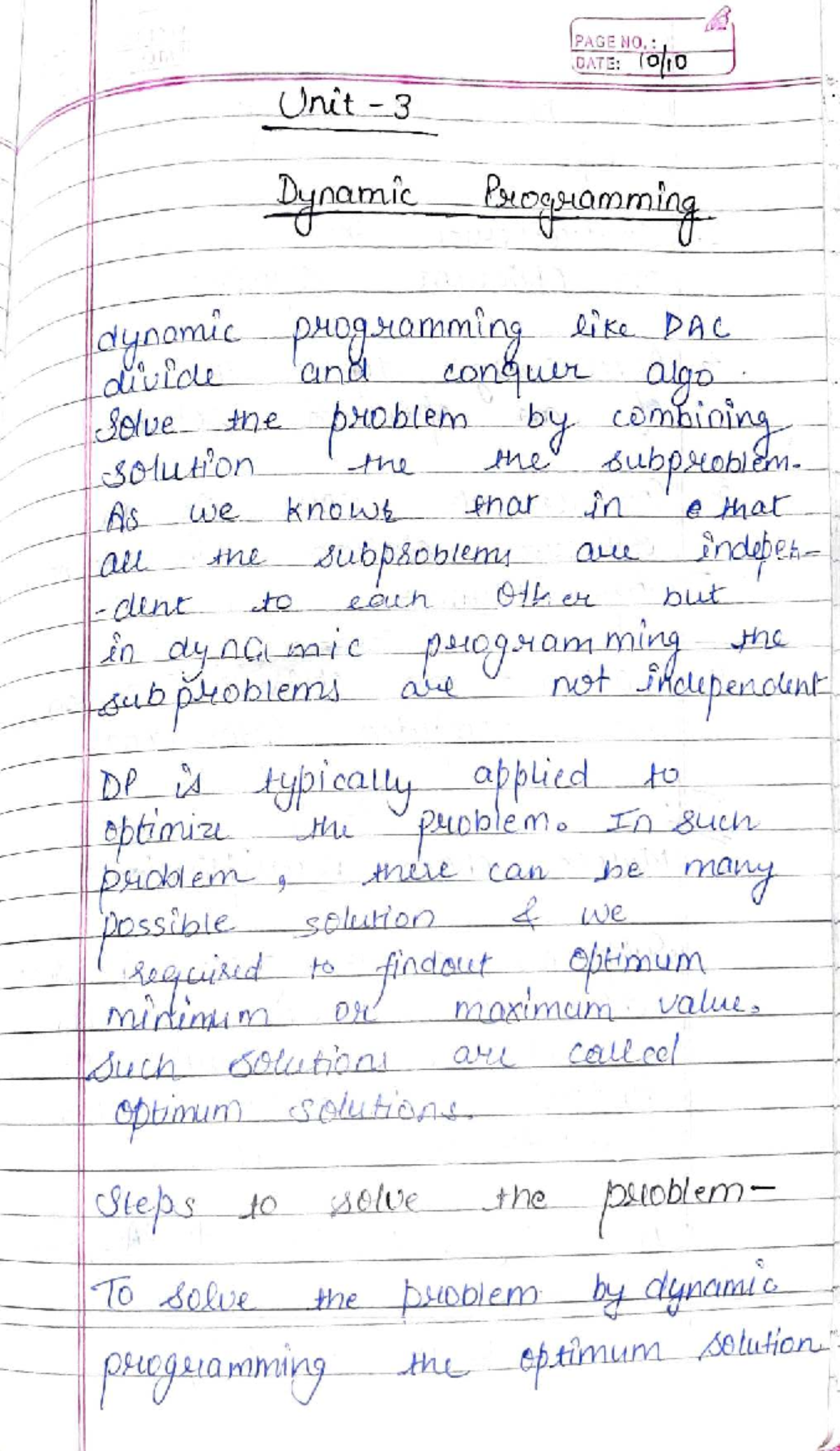 Dynamic Programming Concepts and Matrix Chain Multiplication (CS 304 ...