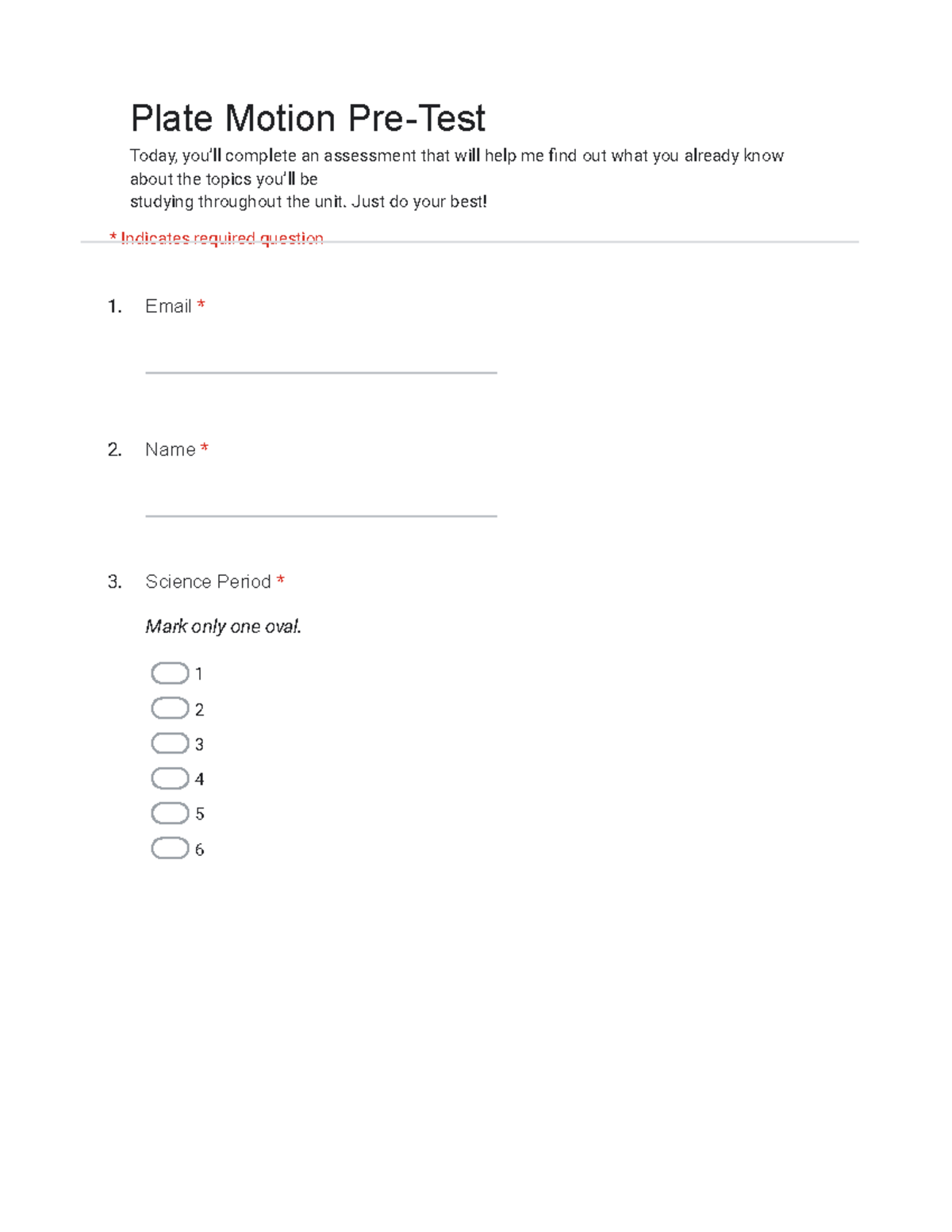 Unit 2: Plate Motion Pretest Review and Assessment - Studocu