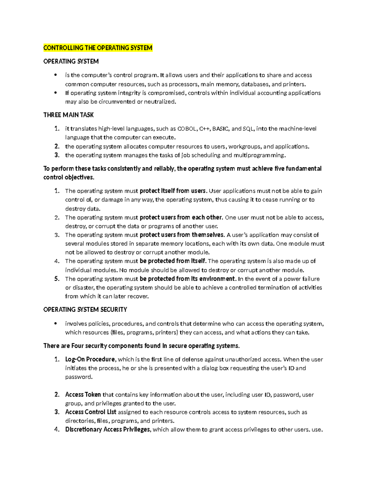 Auditing IT Controls Part IISecurity and Access - CONTROLLING THE ...