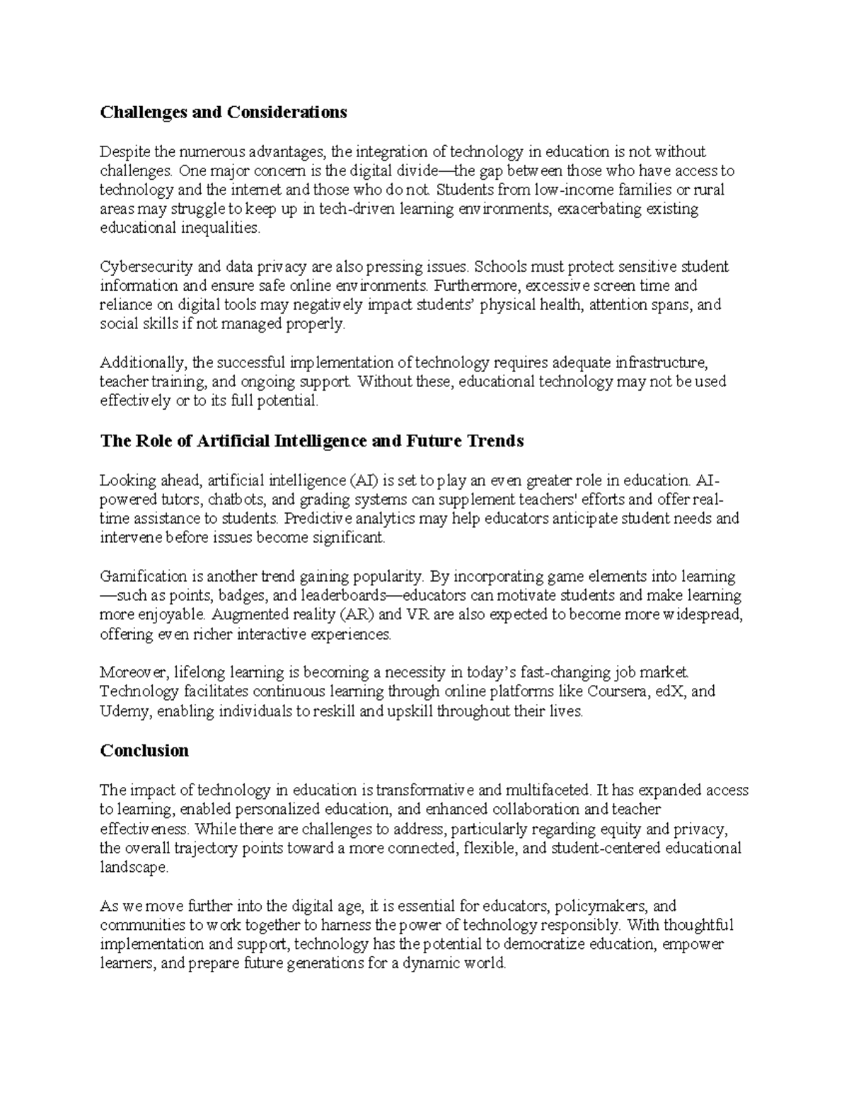 Essay Notes on Technology in Education: Challenges & Future Trends ...