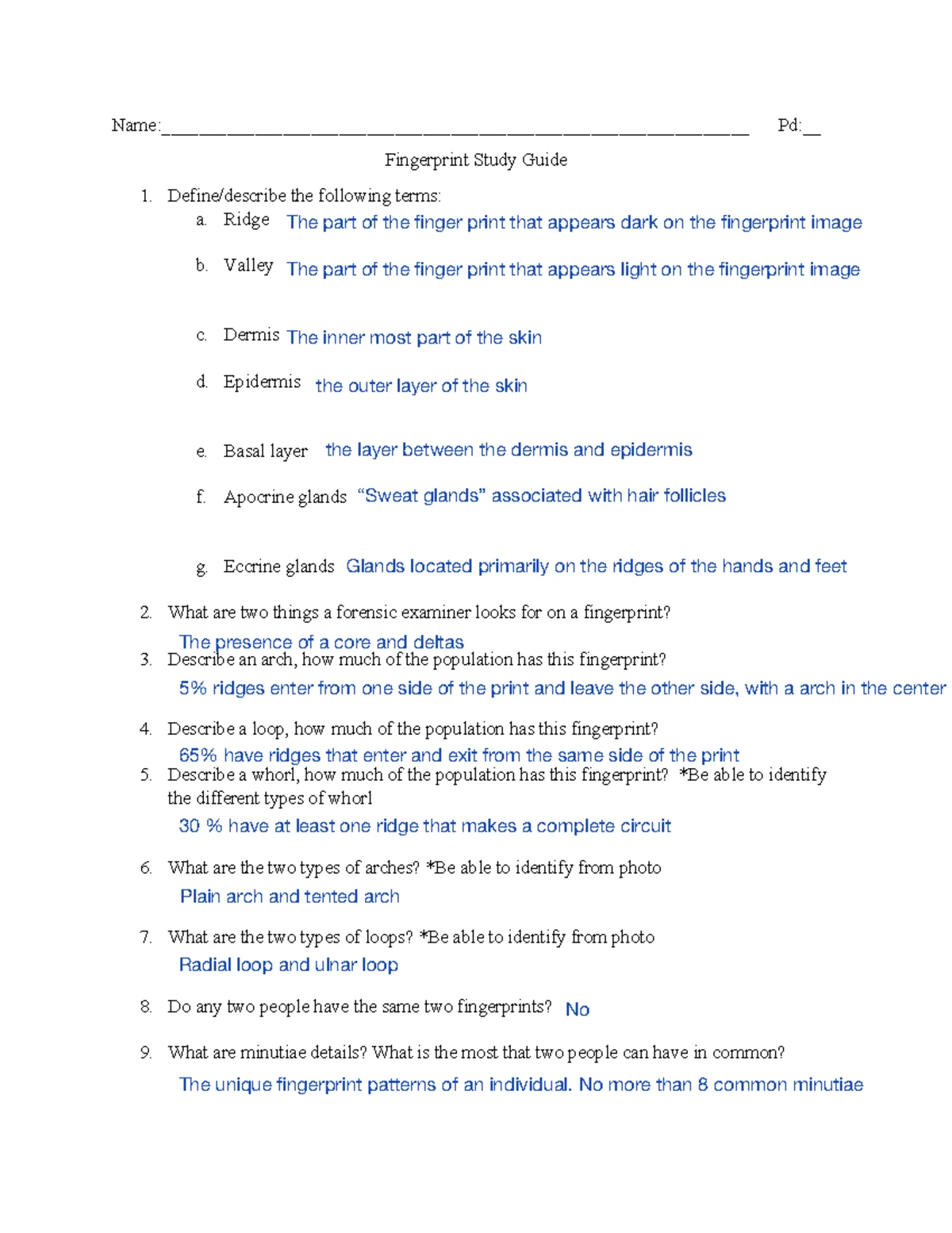 Fiber Study Guide - Worksheet for Forensic Science 101 - Studocu