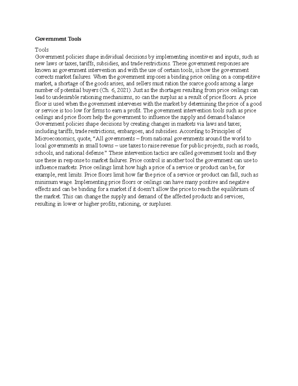 ECO-201 4-2 Simulation Checkpoint - Government Tools Tools Government ...