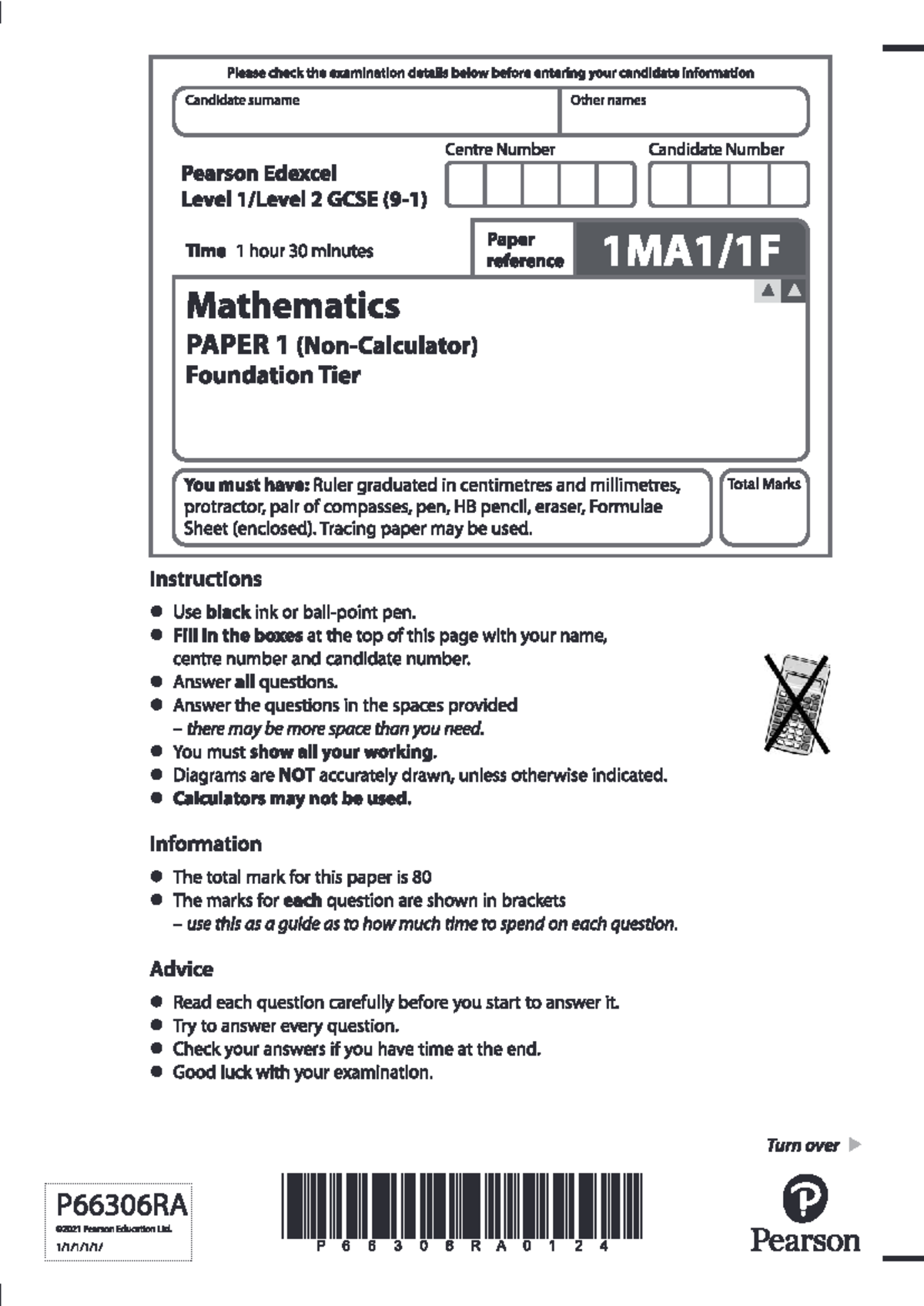 Mathematics GCSE Paper 1 Foundation Tier - June 2022 Exam Details - Studocu