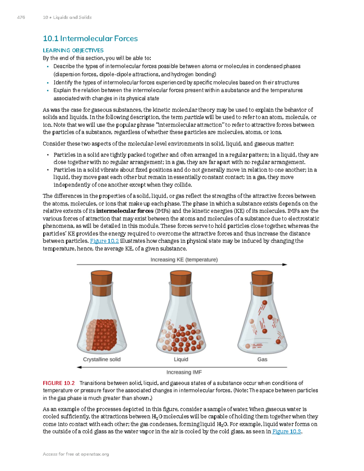 Intermolecular Forces and Phase Changes in Chemistry 476 10 - Studocu