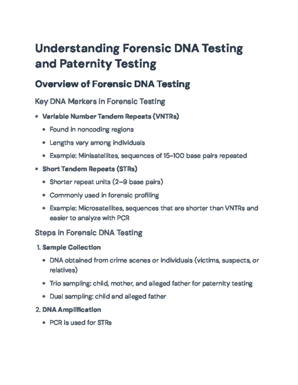 Forensic DNA Testing & Paternity Analysis: Techniques & Applications ...