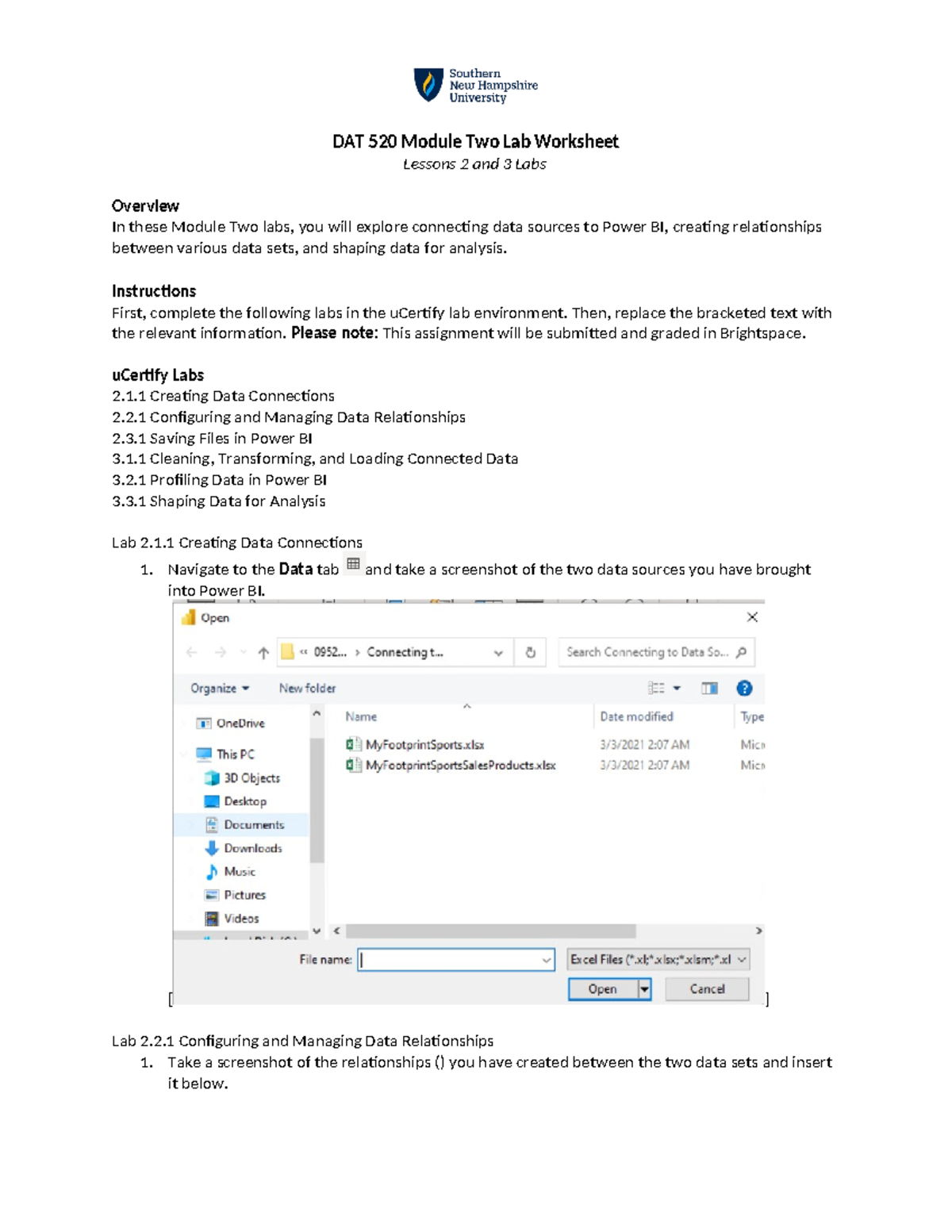DAT 520 Module Two Lab: Data Connections & Relationships Guide - Studocu