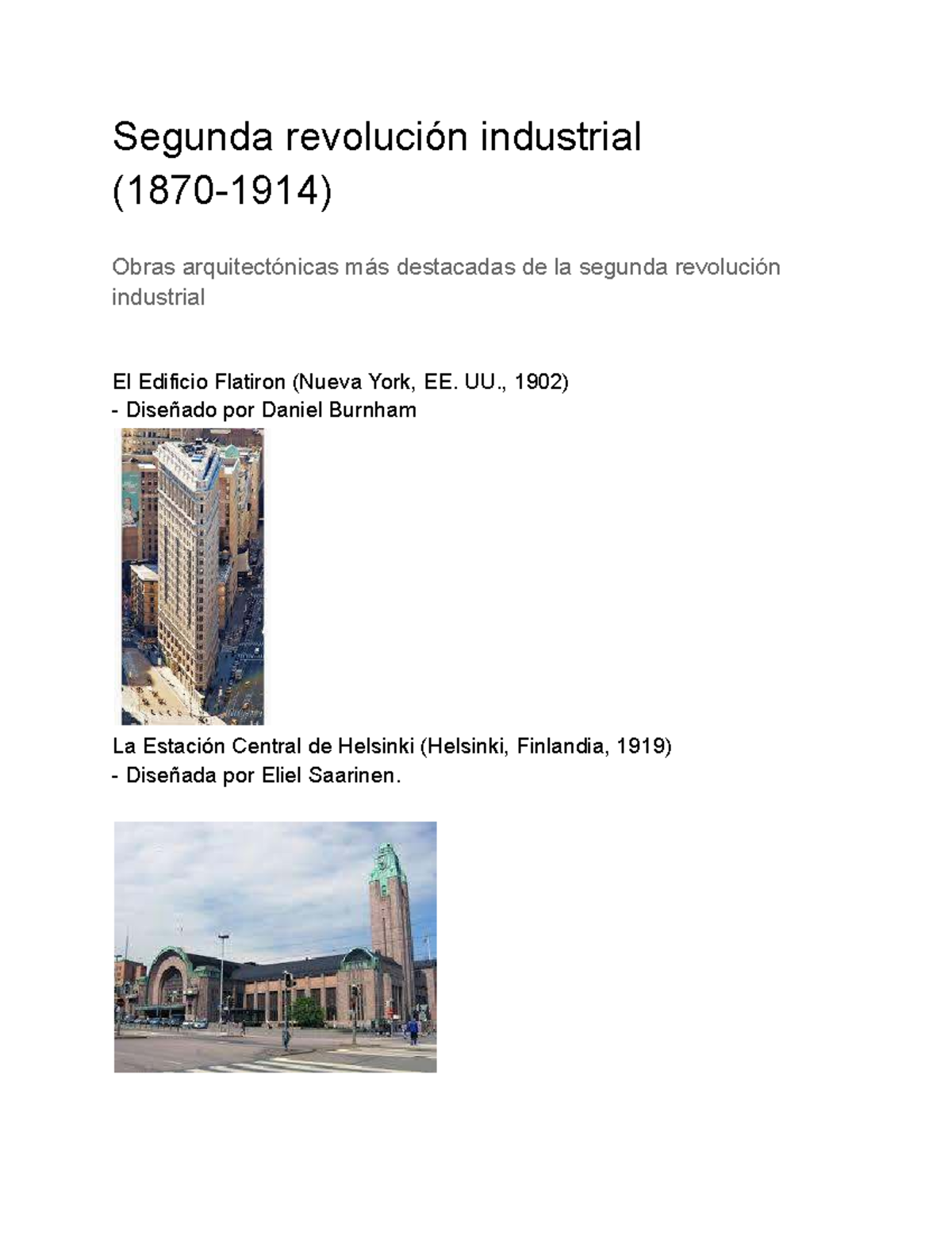 Segunda Revolucion Industrial 1870 A 1914