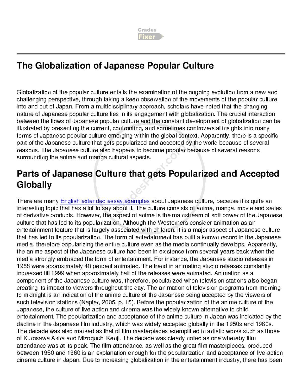 Japanese Popular Culture Globalization The Soul Of Anime