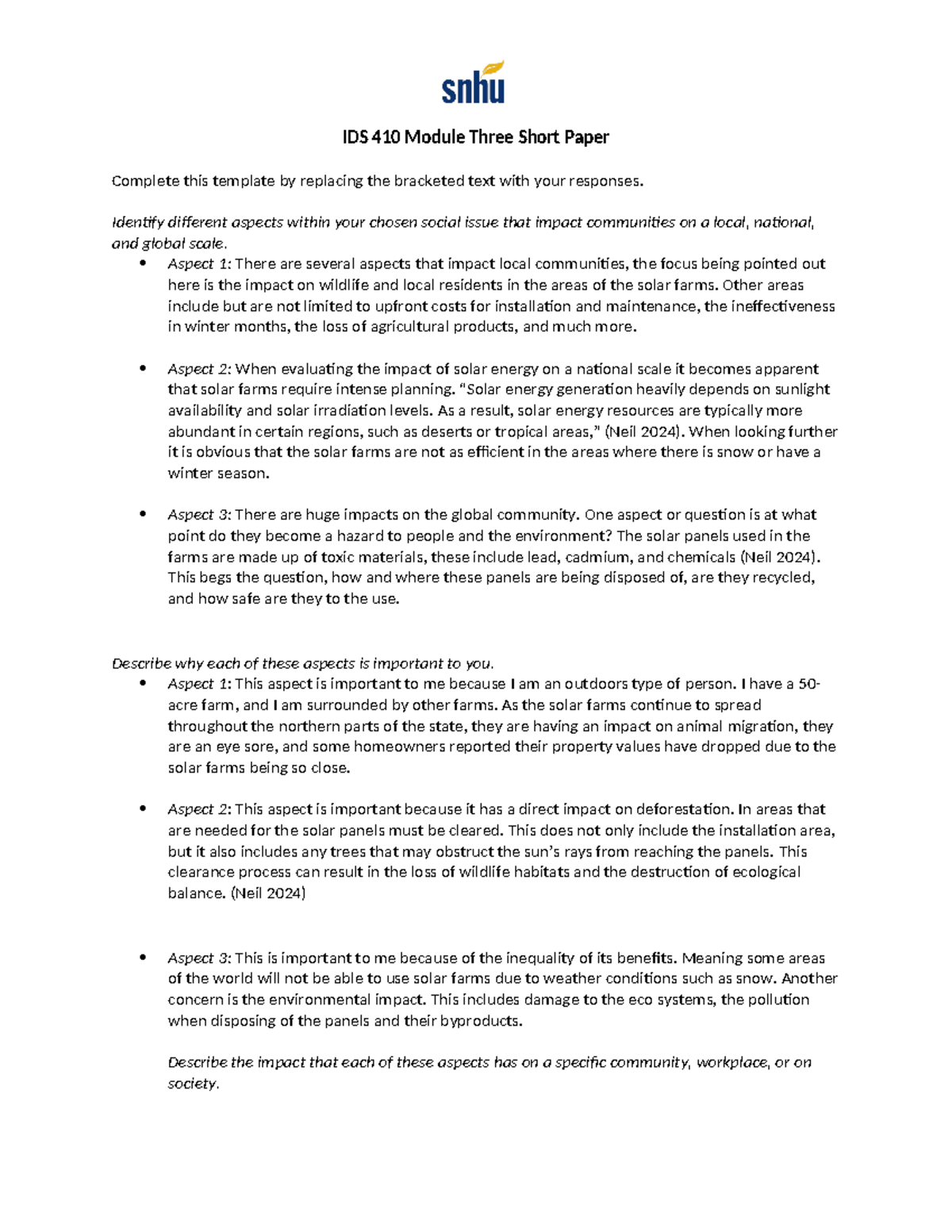 Mod 3 Short Paper - IDS 410 Module Three Short Paper Complete this ...