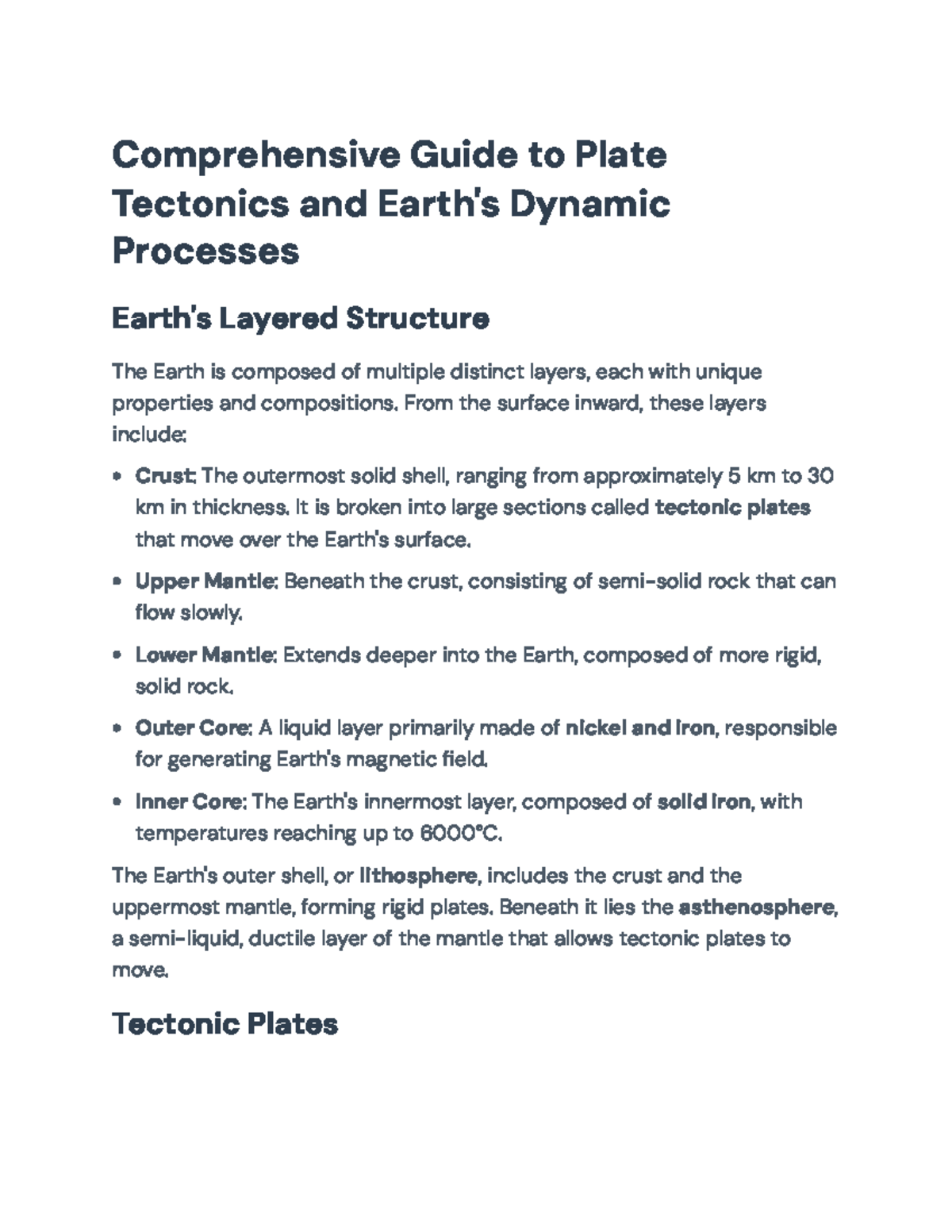 Comprehensive Overview of Plate Tectonics and Continental Drift (GEOL 101) - Studocu