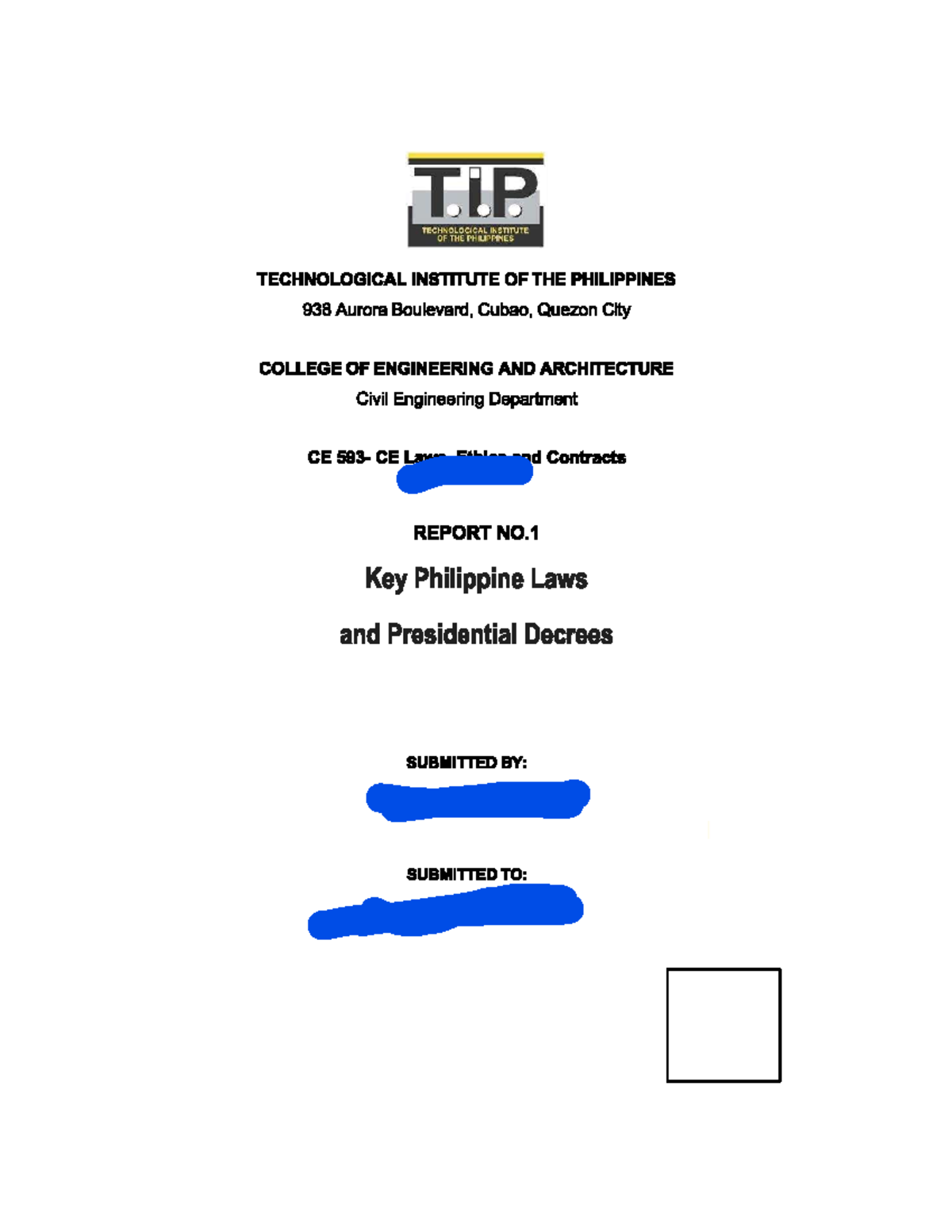 CE Laws, Ethics & Contracts Report No. 1: Key Philippine Laws & Decrees ...