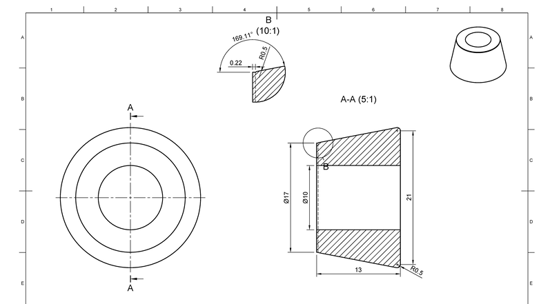 Workingh drawings - Detailed drawing part - A 12 3 4 5 6 7 1 2 3 4 5 6 ...