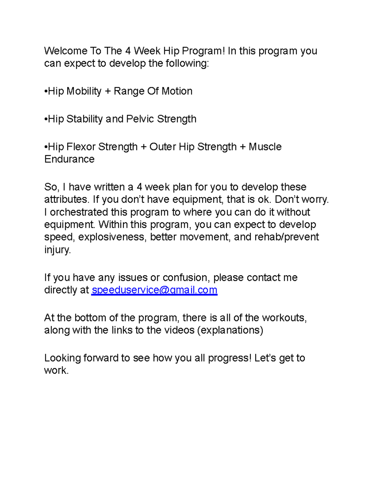 4 Week Hip Program (HIP 2023) - Mobility & Strength Plan - Studocu