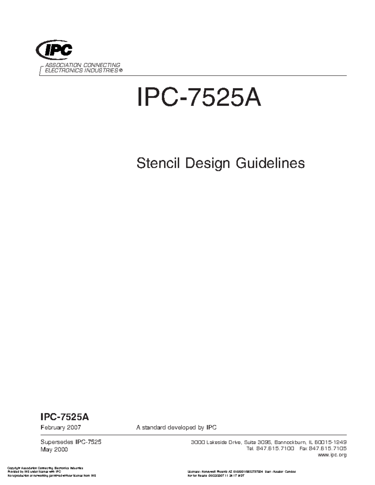IPC-7525A - Stencil Design Guidelines Overview and Best Practices - Studocu