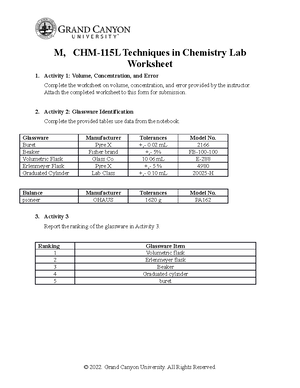 Data Acquisition- Chem Lab - Section: Date: CHM-115L Introduction to Data Analysis and ...
