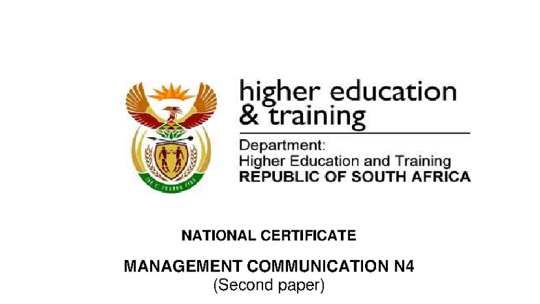 N1020 - Management Communication N4 Second Paper Exam May 2021 - Studocu
