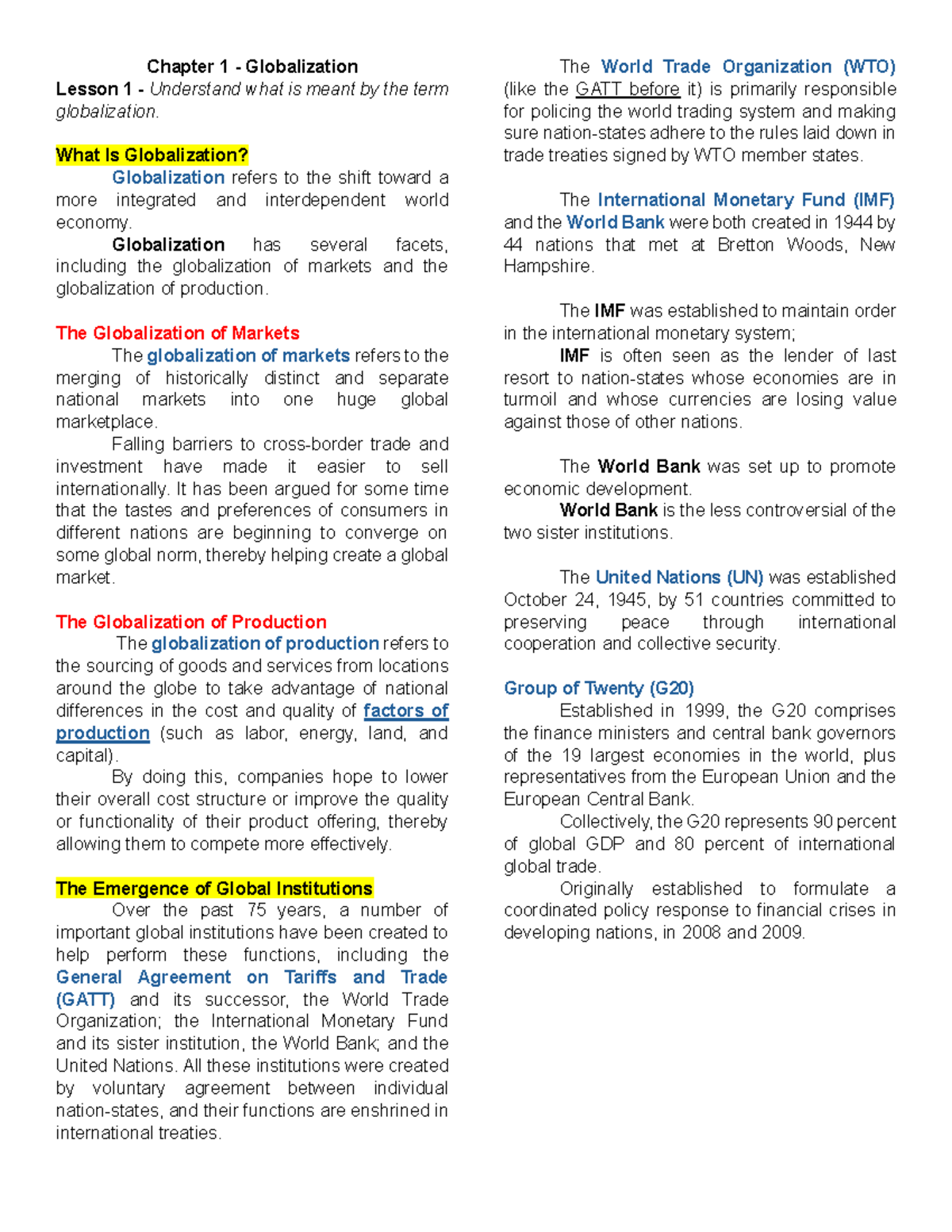 International Business Trade (IBT) - Chapter 1: Globalization Insights ...