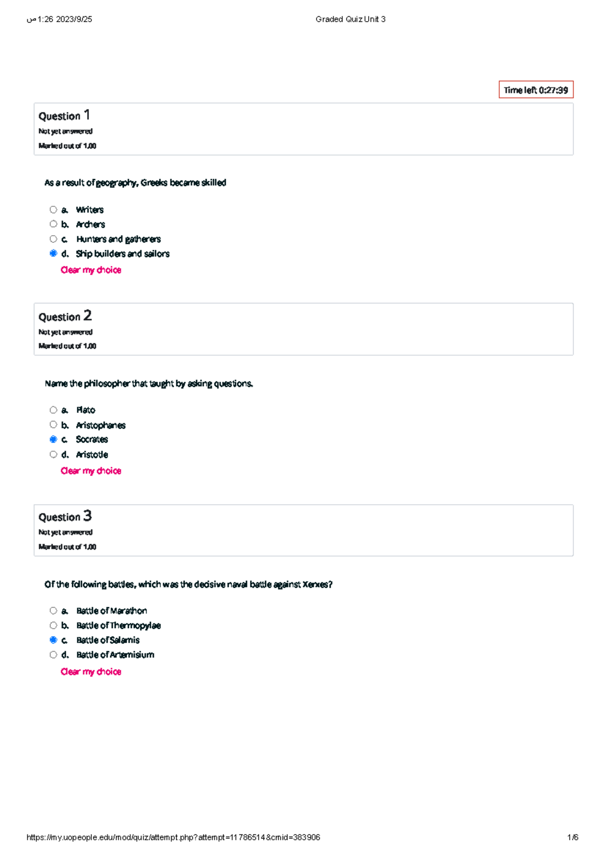 Graded Quiz Unit 3 Review: Key Questions on Greek History - Studocu
