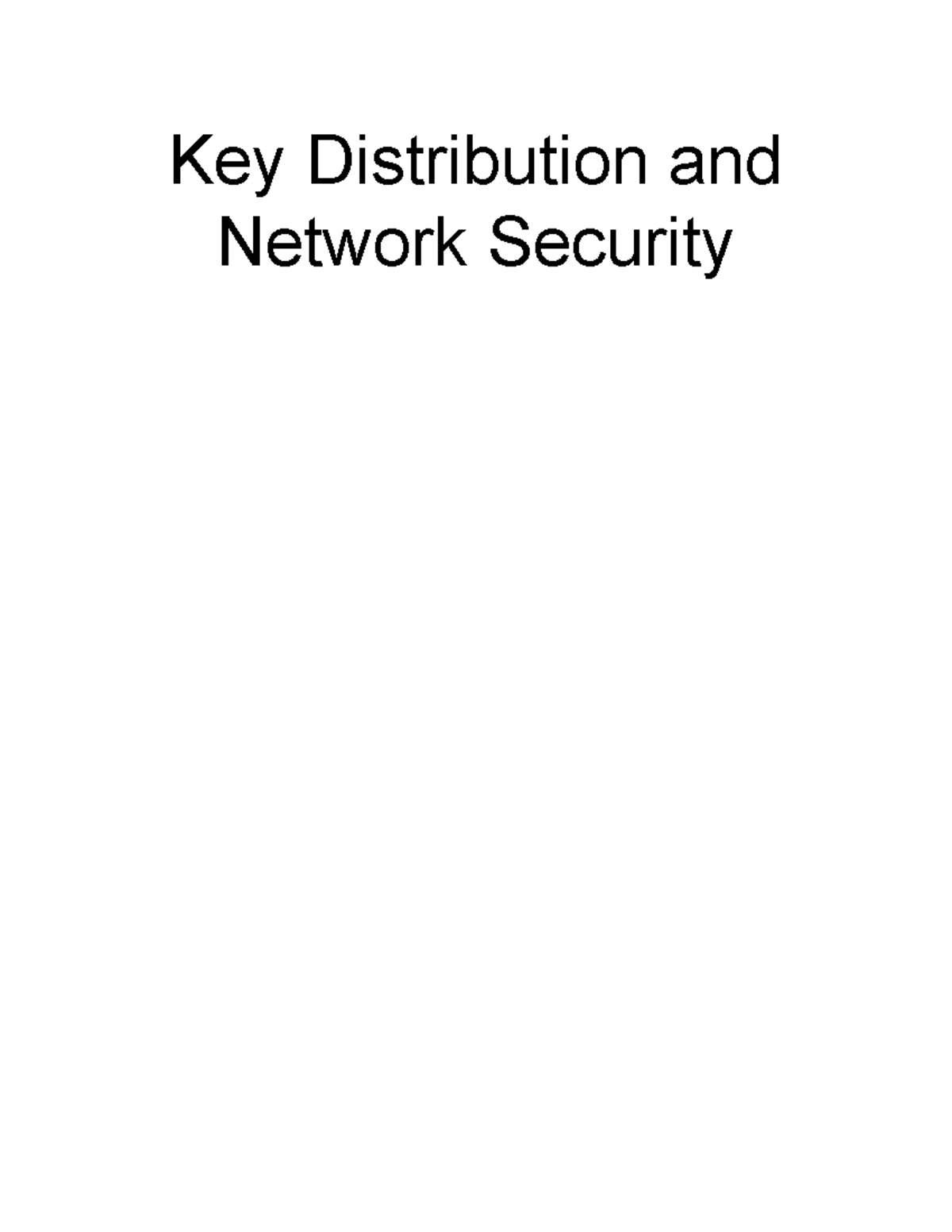 Module 5 CNS - Key Distribution & Network Security Notes - Studocu