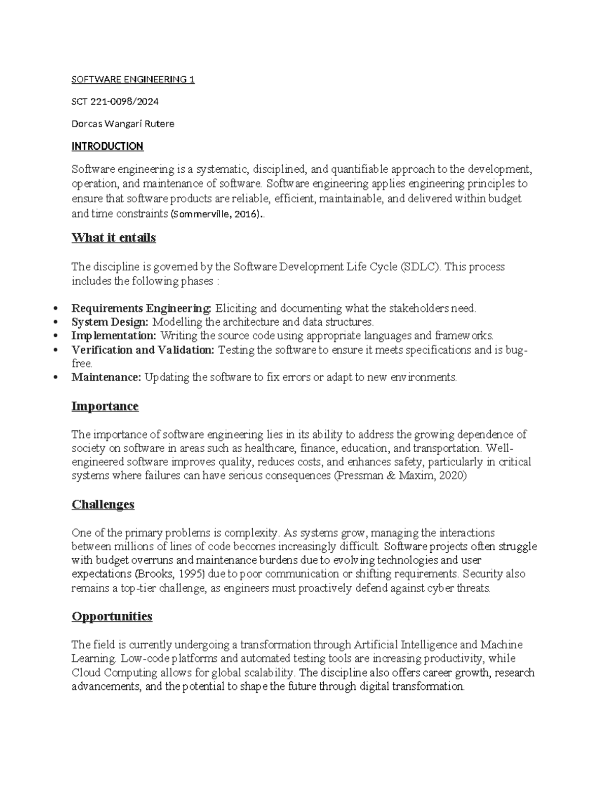 Software Engineering 1 CAT: Overview, Challenges, and Opportunities ...