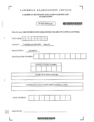 CSEC Social Studies Jan 2025 Paper 02 Exam Instructions & Questions ...