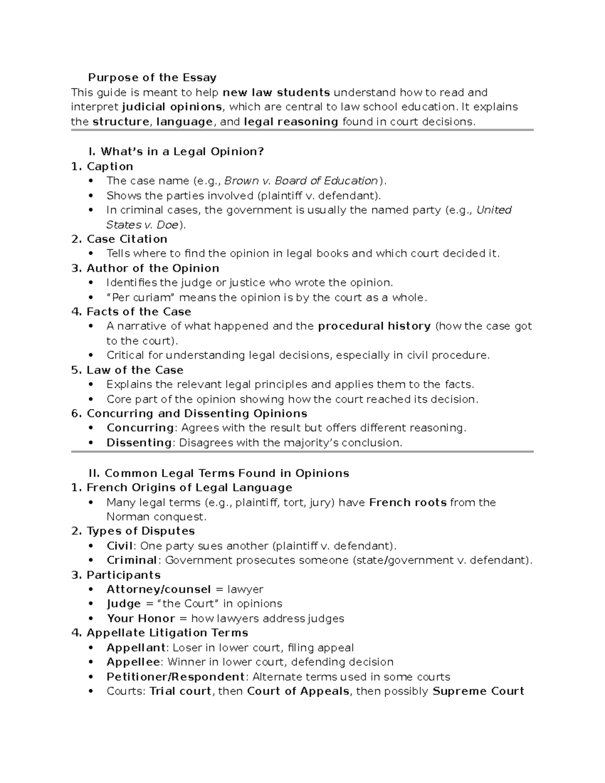 Understanding Judicial Opinions: A Guide for New Law Students (LAW 101 ...