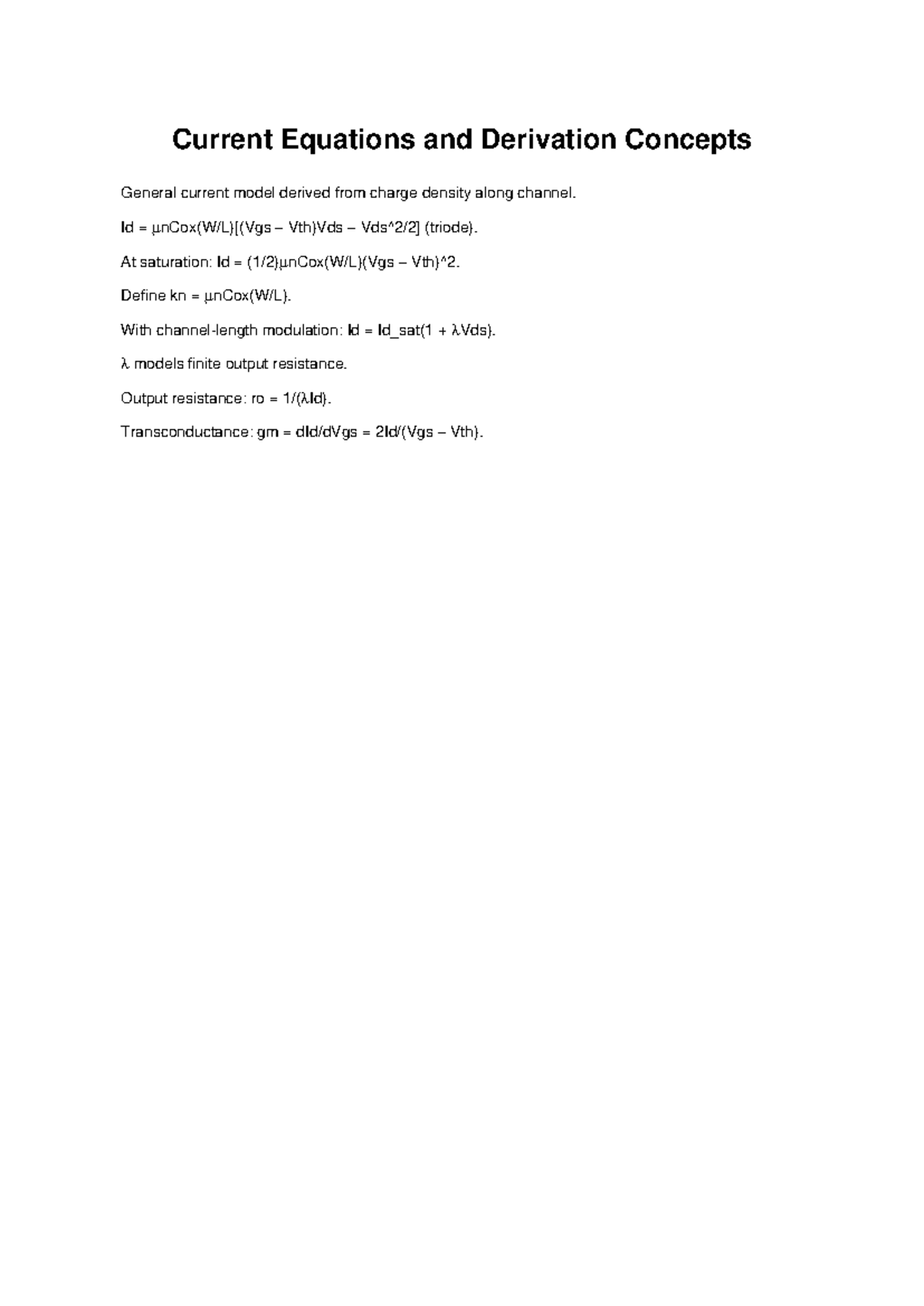 Mosfet Note3 Current Rich - Department of Electronics - Current ...