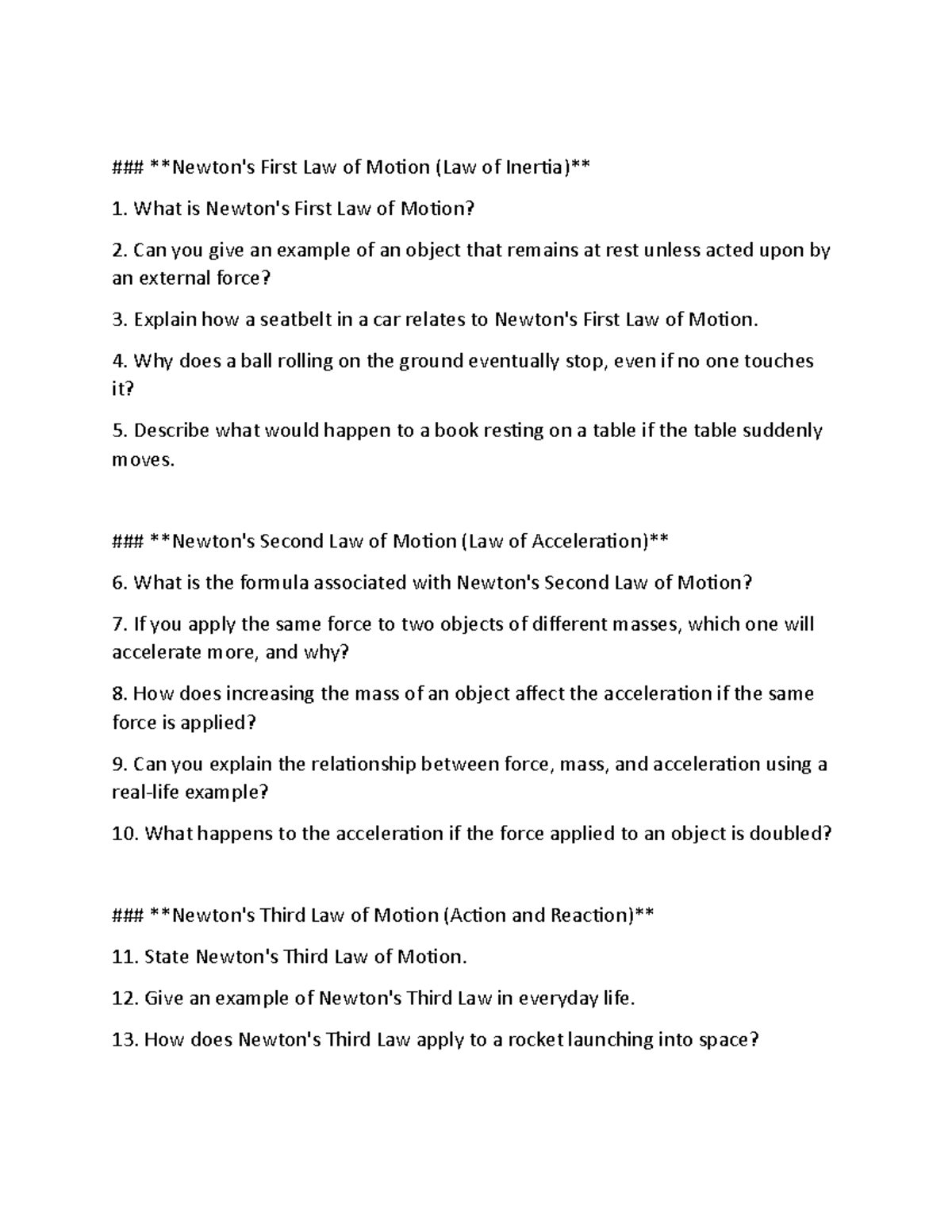Newton - lecture - Newton's First Law of Motion (Law of Inertia) What ...