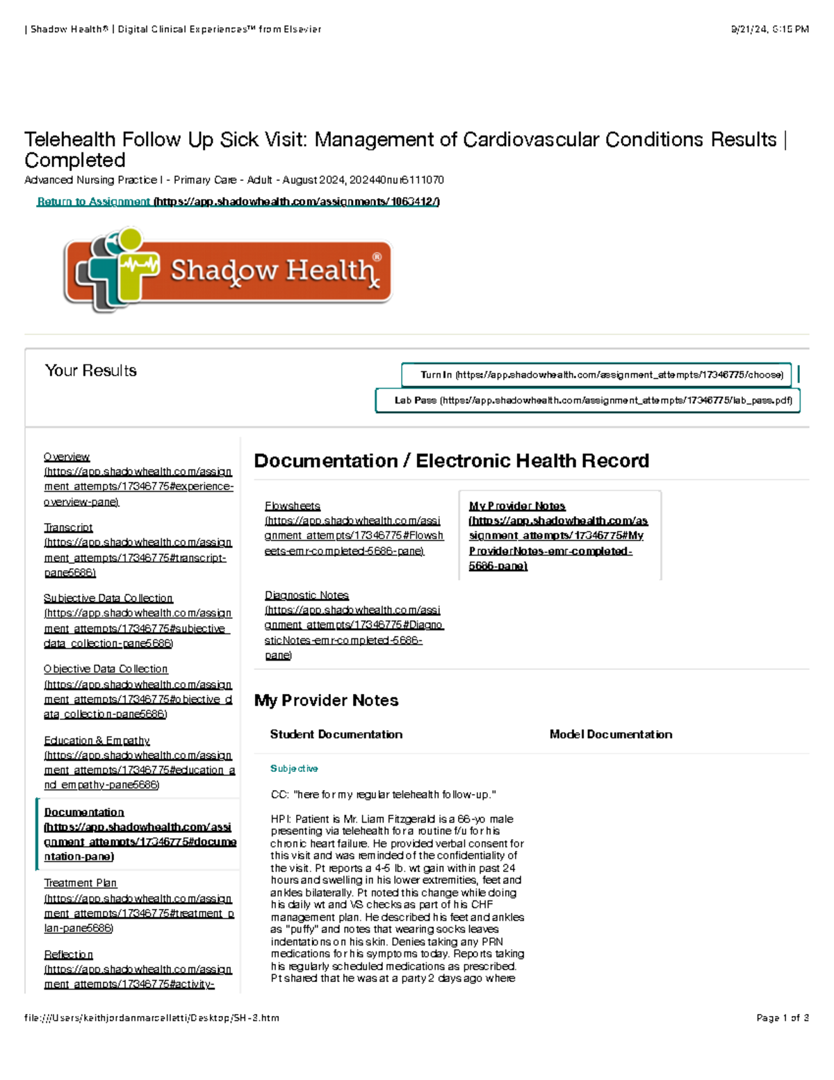 Telehealth Follow-Up Sick Visit: Cardiovascular Management | 202440nur ...