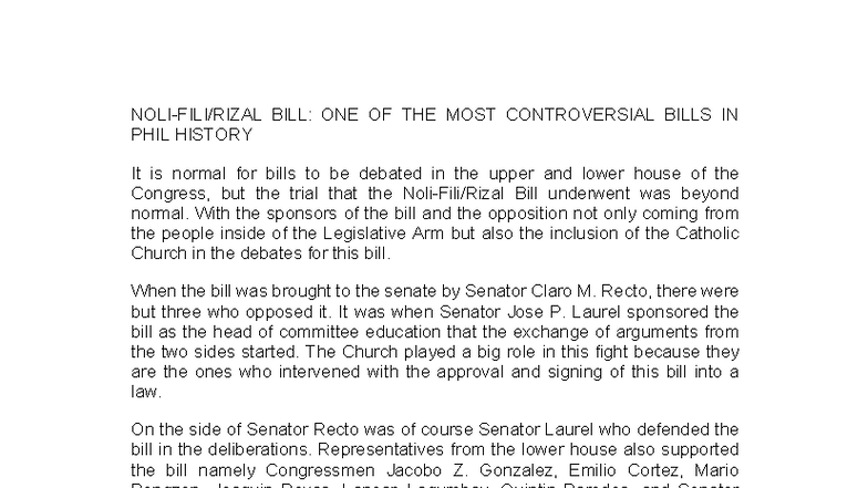One of the Most Controvertial Bills in the Philippines - NOLI-FILI ...