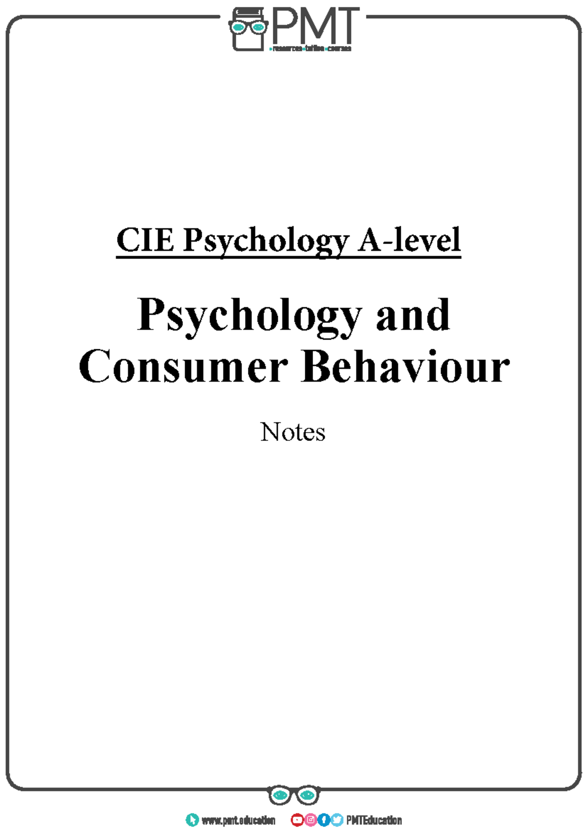 Psychology and Consumer Behaviour Notes - CIE Psychology A-Level - Studocu