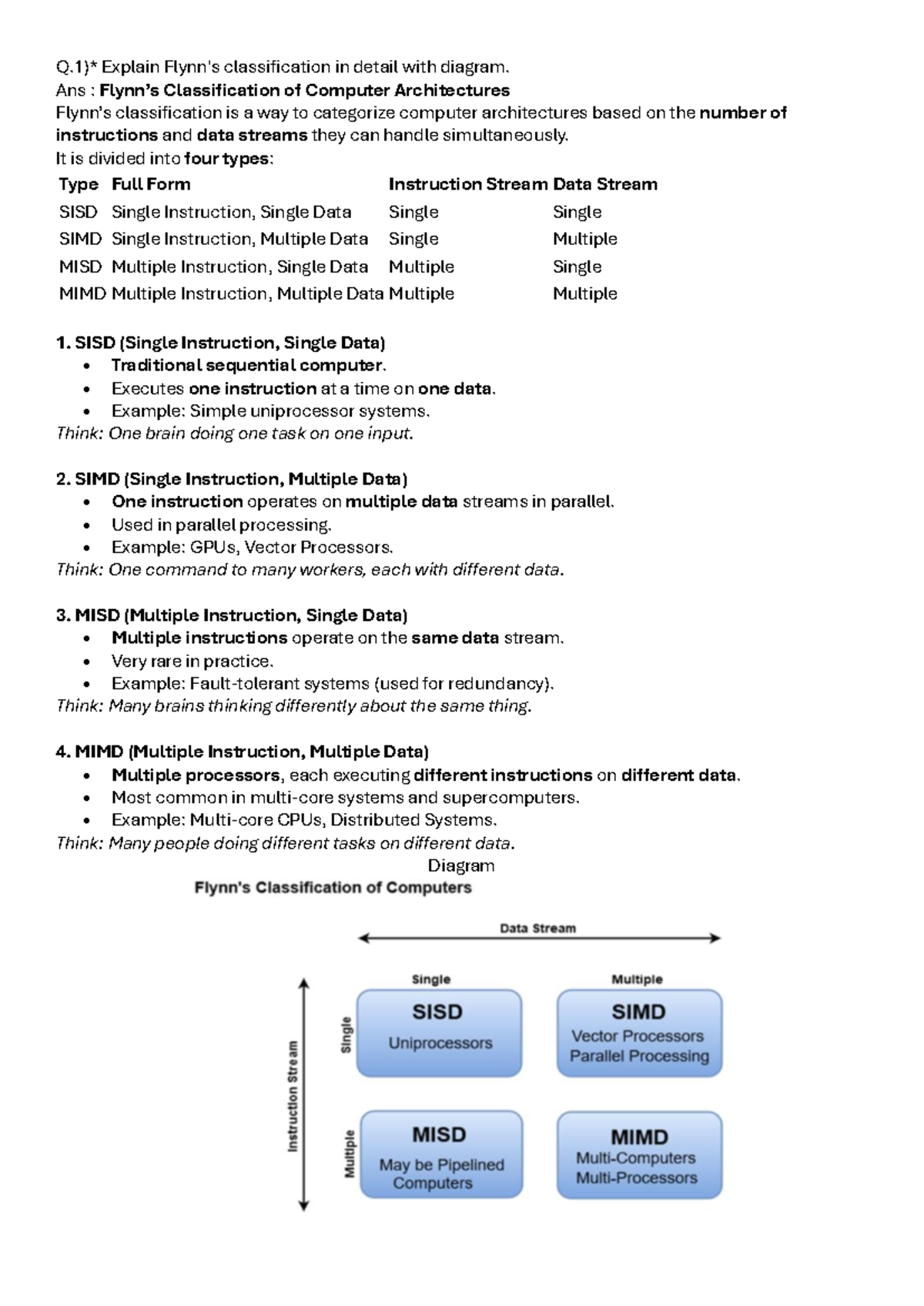 COA Lecture Notes: Classification of Architectures, DMA, and Pipelining ...