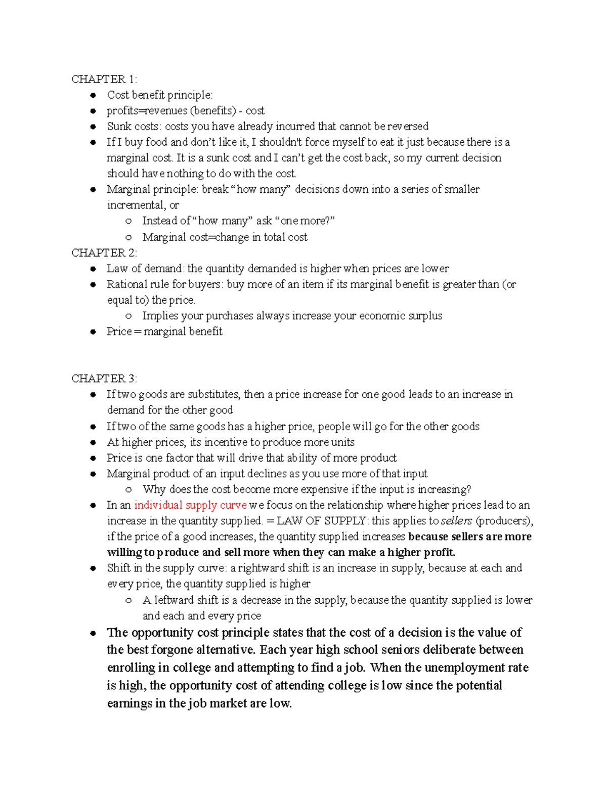 ECON 201 Final Exam Study Notes: Key Concepts & Principles - Studocu
