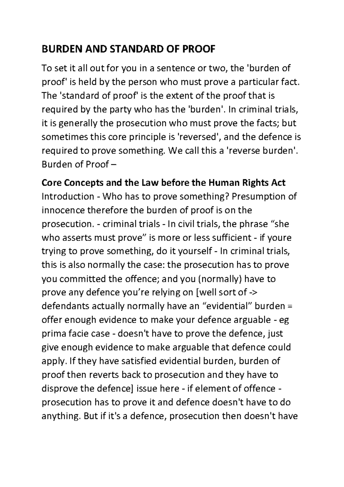 Burden and Standard of Proof: Key Concepts in Criminal Law Analysis ...