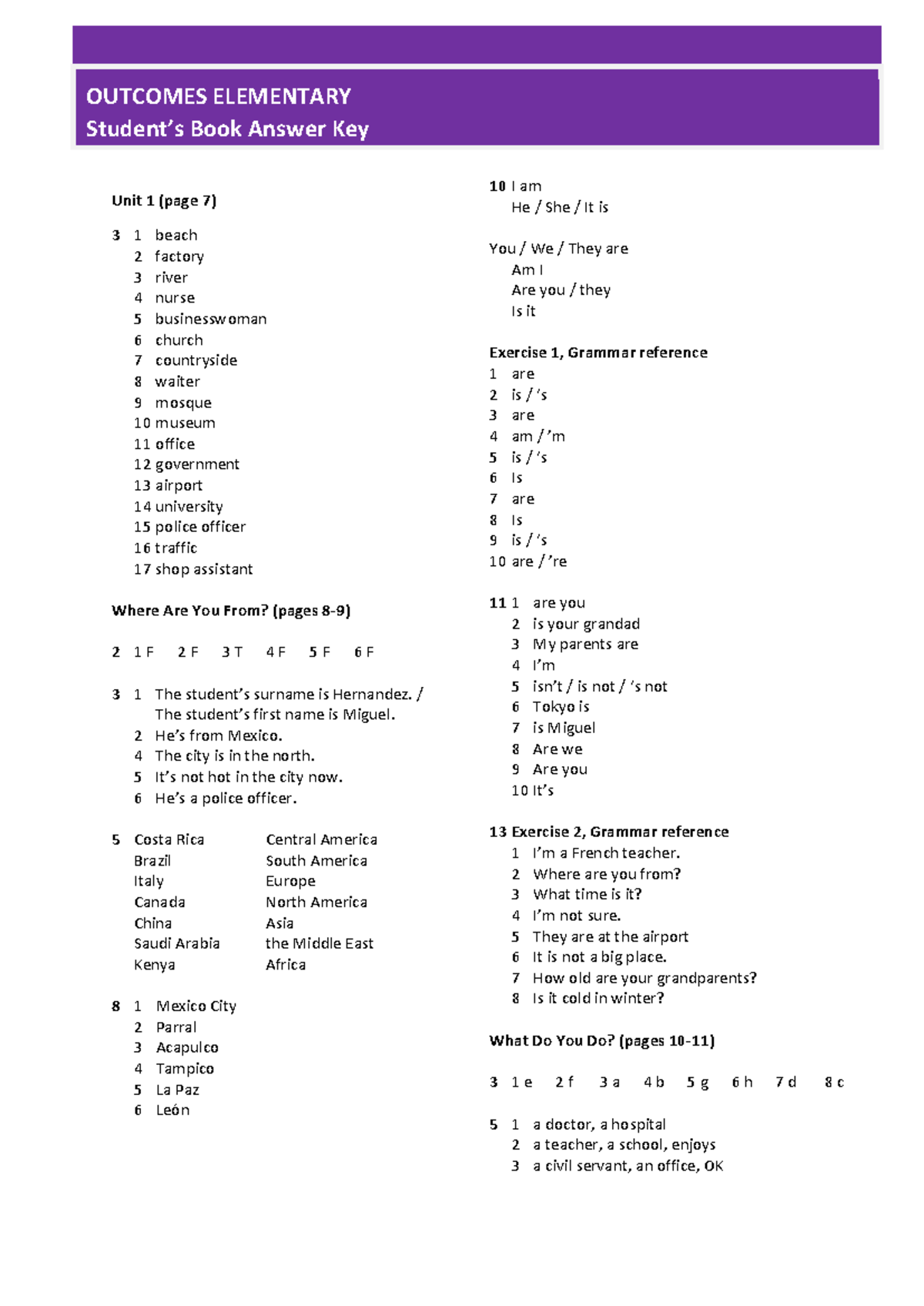 532 2- Outcomes: Answer Key for Elementary Student's Book - Studocu