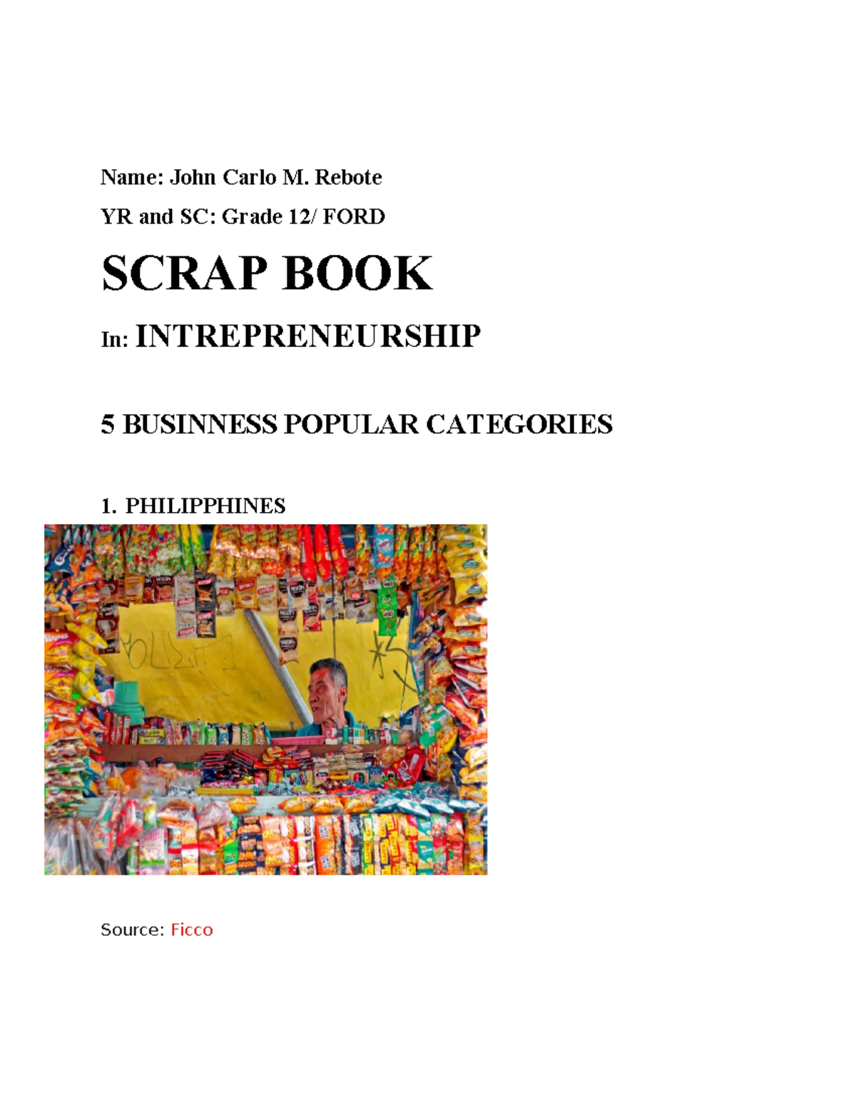 ENTREPRENEURSHIP 5: Scrap Book of Business Ideas and Insights - Studocu