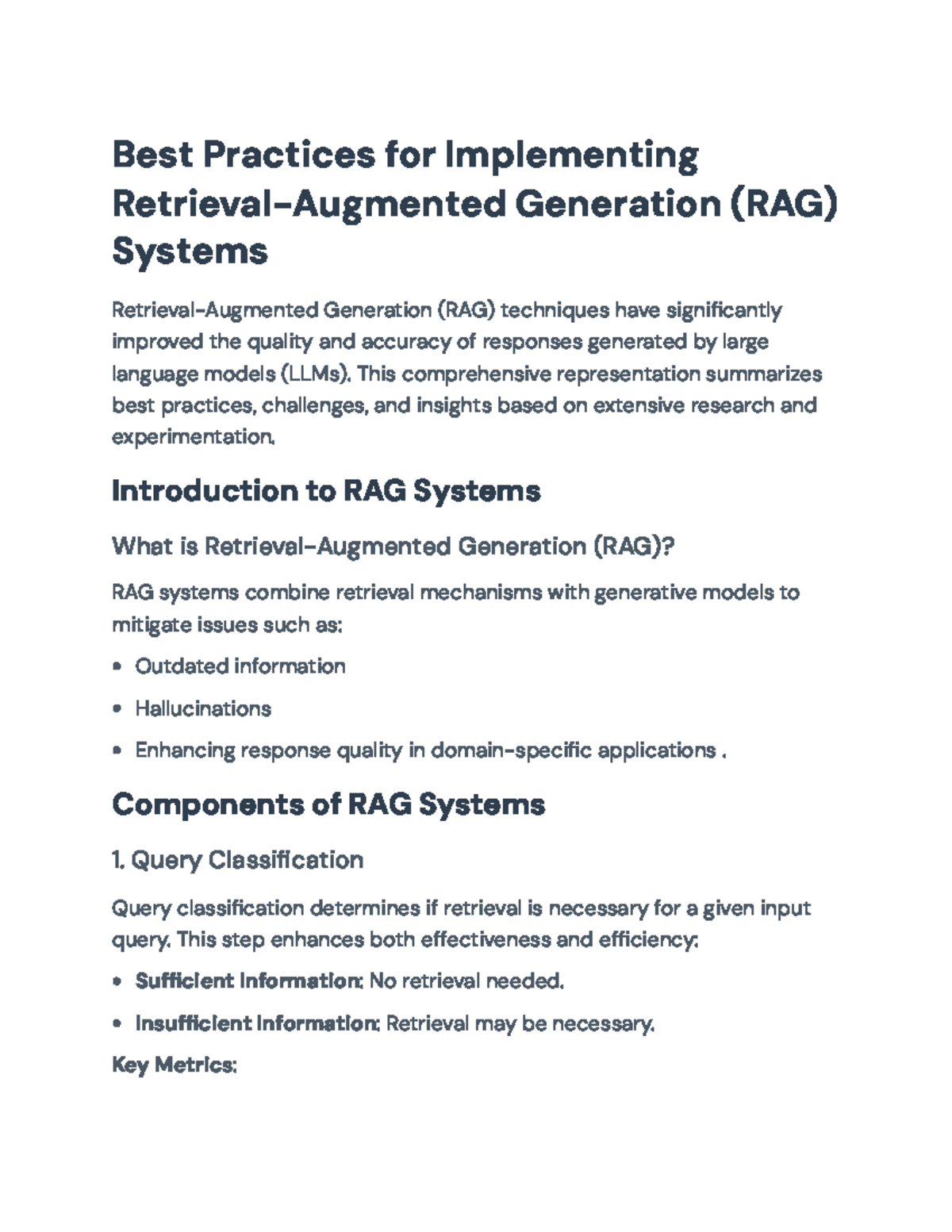 RAG Systems Implementation: Best Practices & Future Directions - Studocu